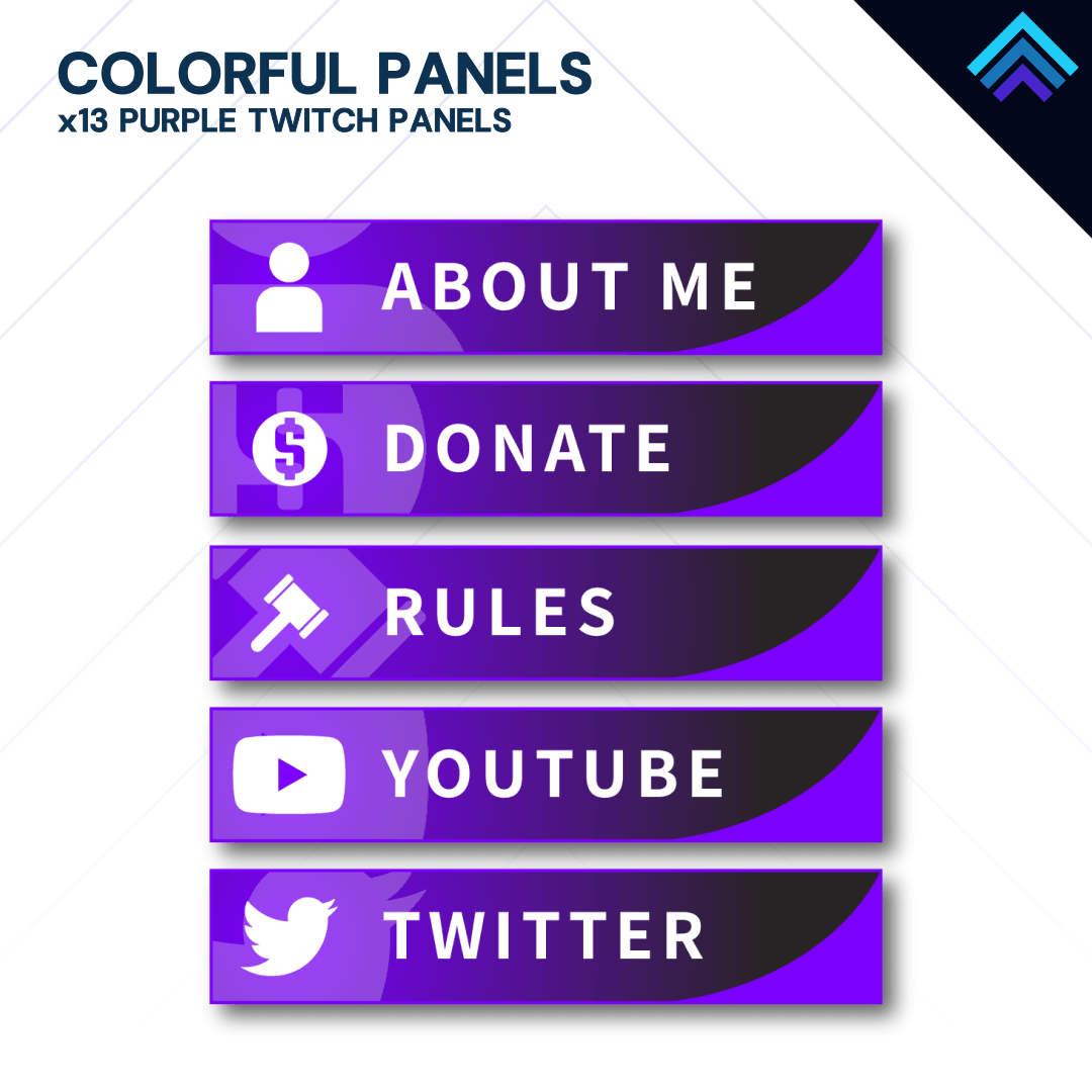 Colorful Twitch Panel Pack by Dizzy Designs | iLeveled.com