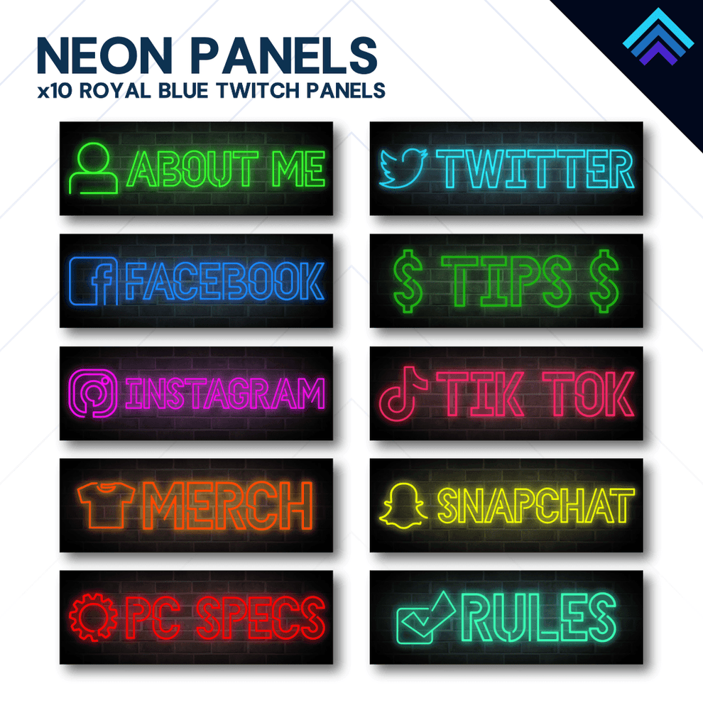 Neon Twitch Panels Pack by Captain Shots | iLeveled – iLeveled.com